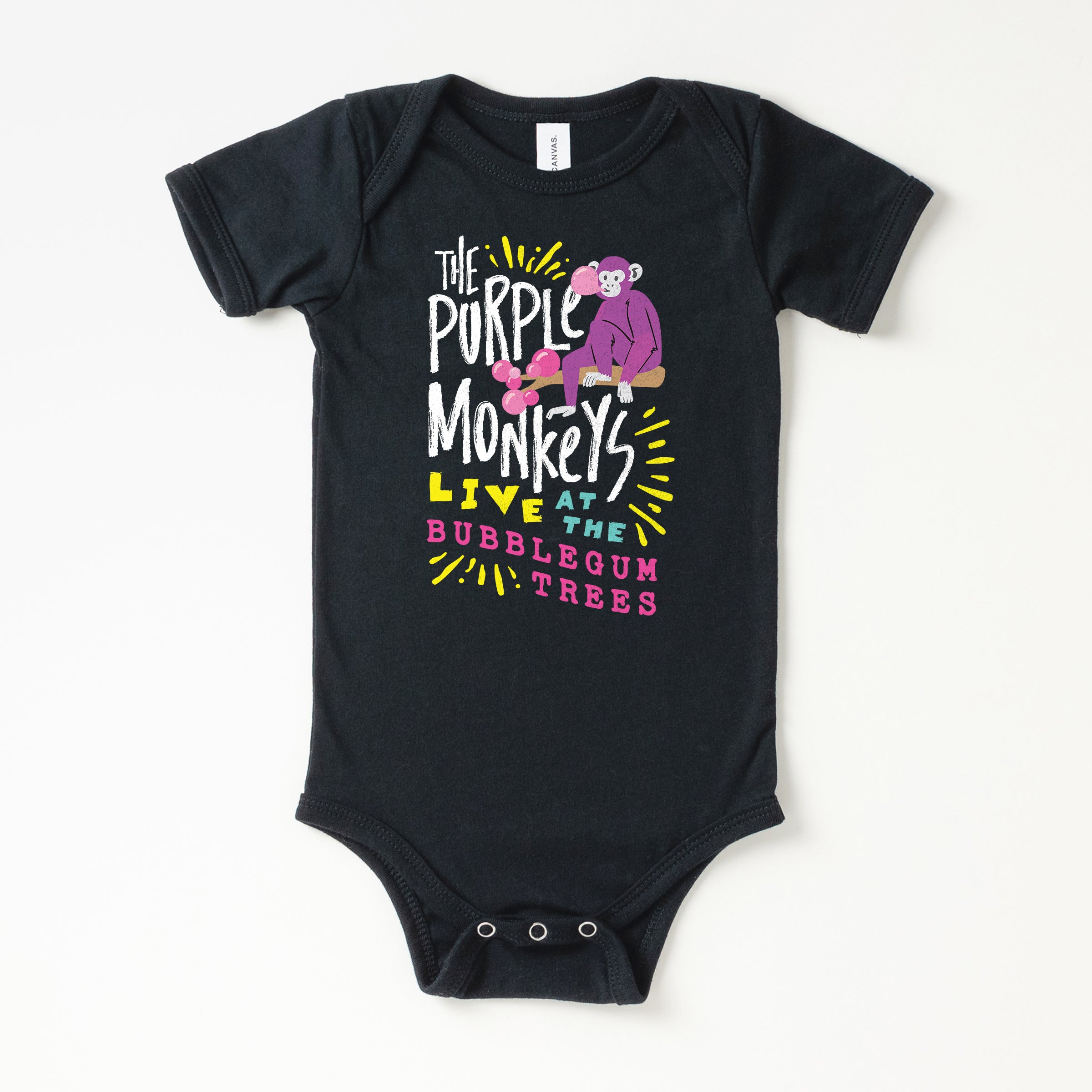 The Purple Monkeys Live Baby Onesie | All The Small Tees